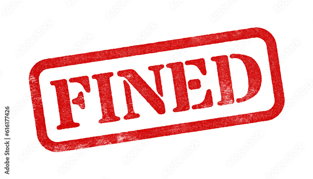 Fined red rubber stamp isolated on transparent background with ...