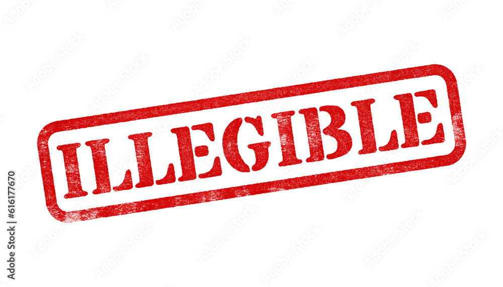 Illegible red rubber stamp isolated on transparent background with ...