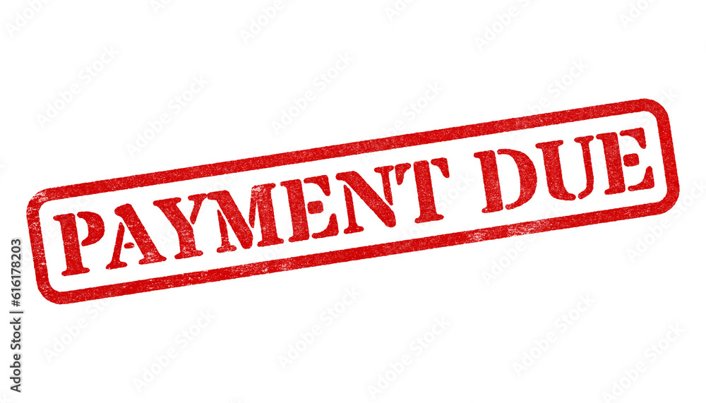 Payment Due red rubber stamp isolated on transparent background with ...