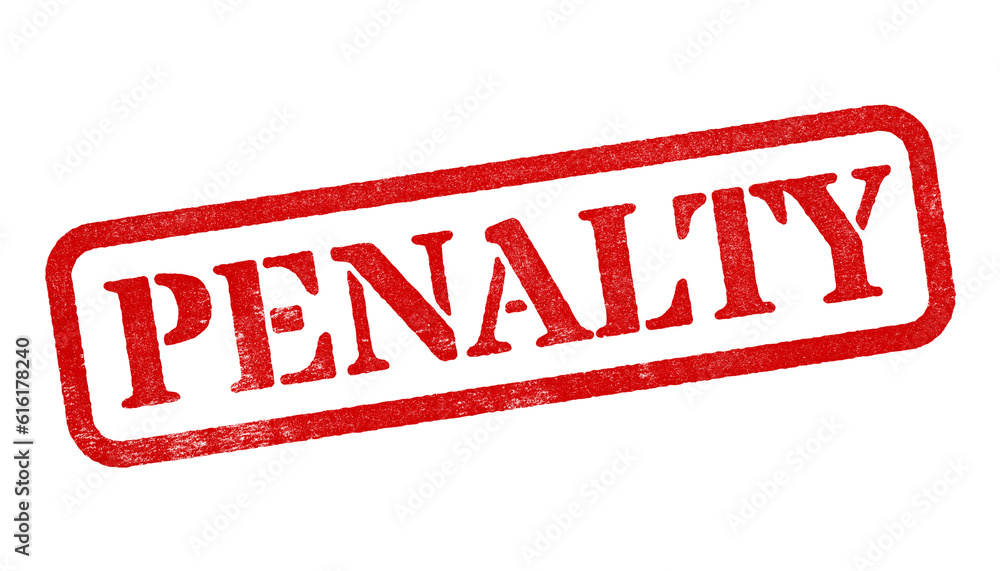 Penalty red rubber stamp isolated on transparent background with ...