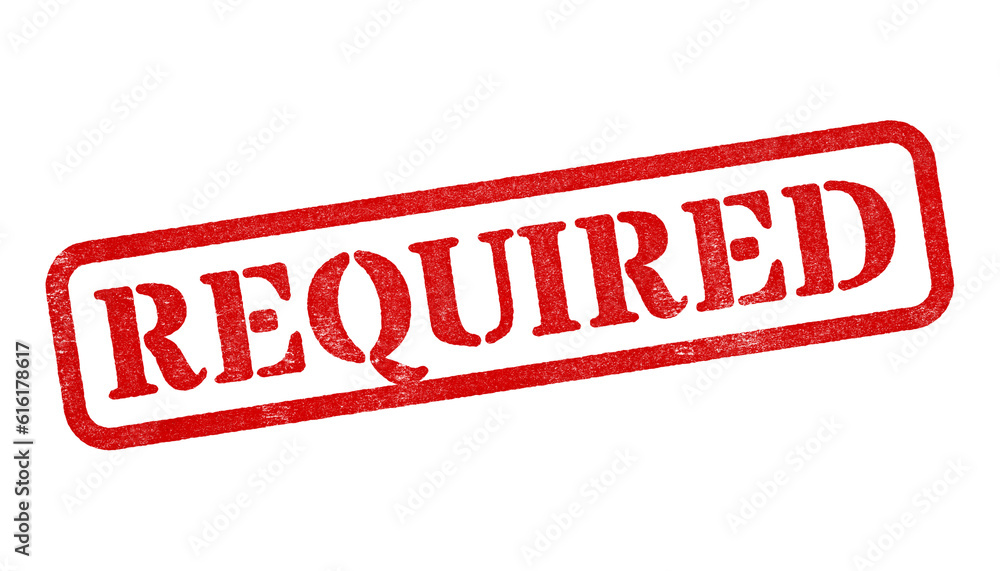 Required red rubber stamp isolated on transparent background with ...