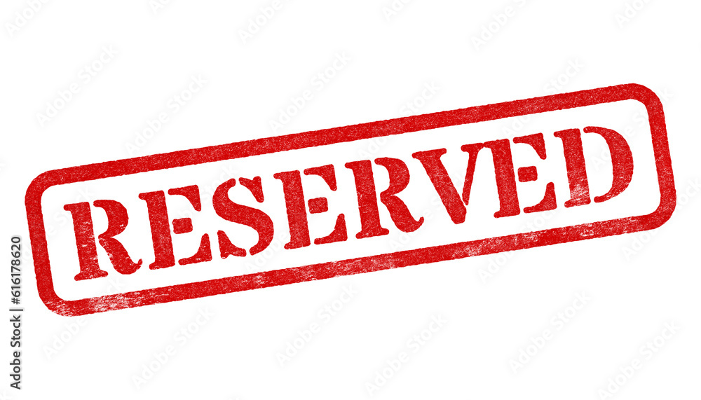 Reserved red rubber stamp isolated on transparent background with ...