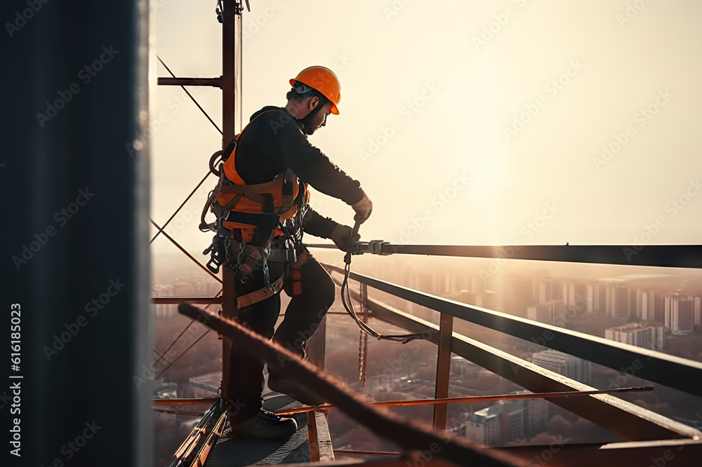 High Construction Engineer Sci-Fi Architecture and Safety at Heights ...