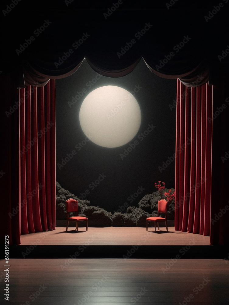 Dreamy liminal stage space, created with AI Generative Technology Stock ...