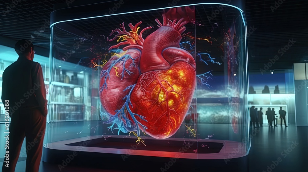 A human heart with the visual notes representations,scientific type of ...