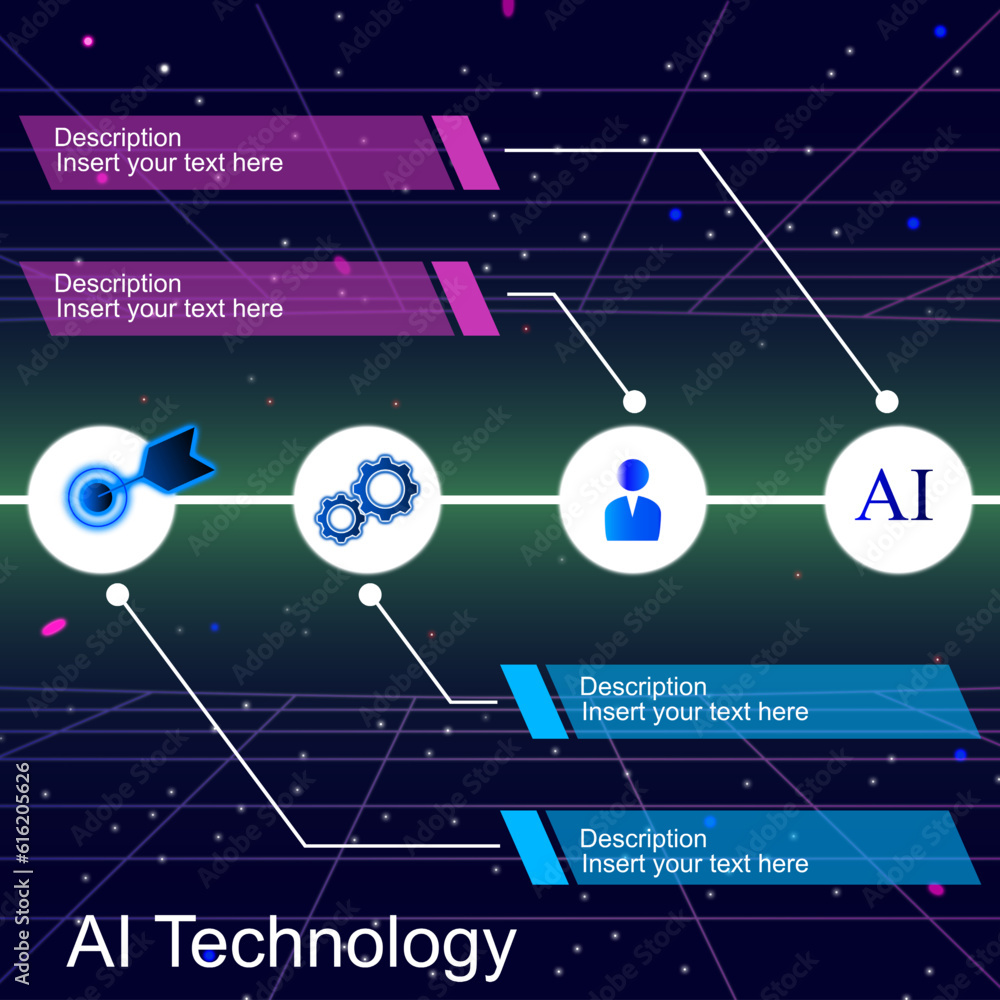 Infographic business timeline process chart template. AI(Artificial ...