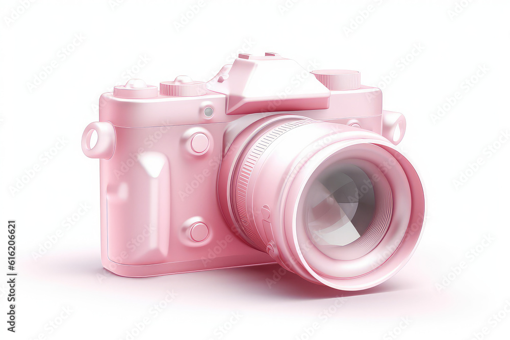 Cute camera ui icon, pink frosted glass plastic style. Simple 3d photo ...