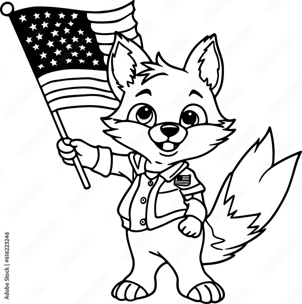 American Flag coloring pages free printable american Stock Illustration ...