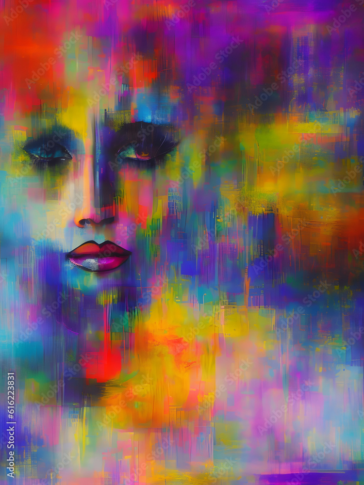 Depression and Anxiety, Sad Woman Abstract Art, AI Generated Stock ...