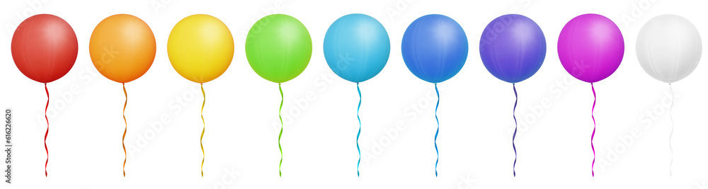 Balloon set isolated on transparent background. Vector realistic ...