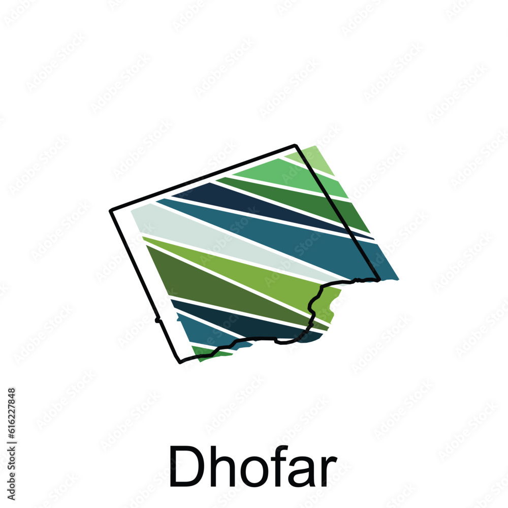 map of Dhofar illustration design template, Oman political map with ...