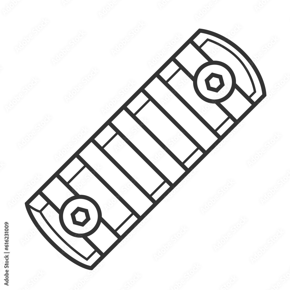 Vector illustration of an icon on a military theme in a linear style ...