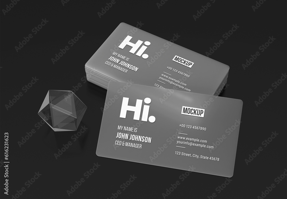 Transparent Business Card Mockup Stock Template | Adobe Stock