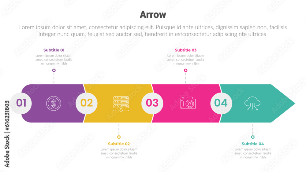 arrow or arrows stage infographics template diagram with rectangle ...