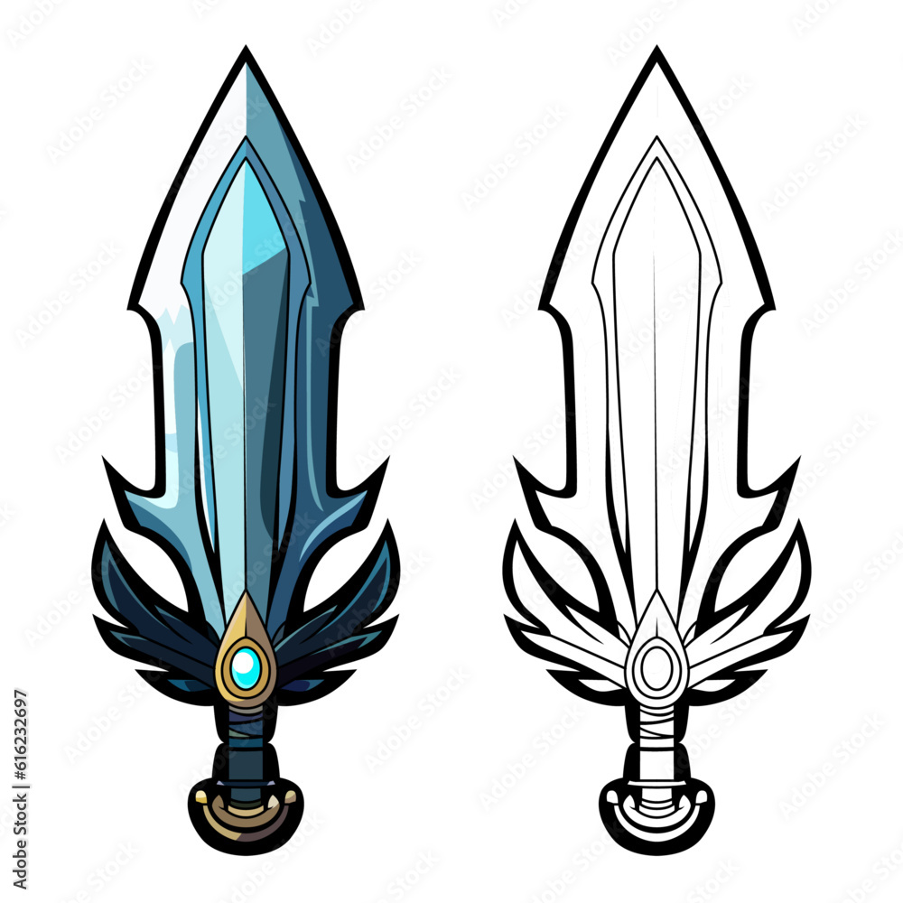 Azrael’s blade , dagger, knife concept vector illustration , angel of ...