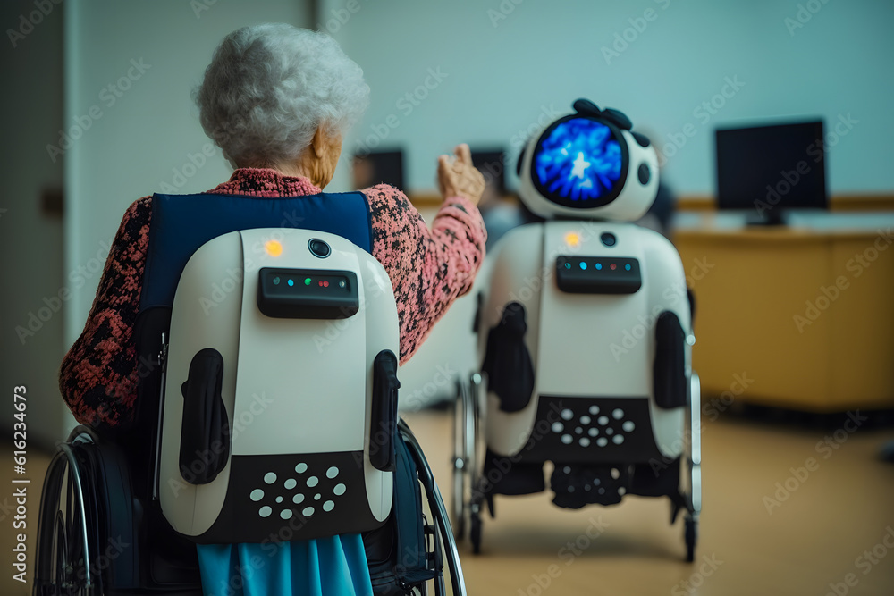 Elderly Care Robot In The Intelligent Hospital Concept Artificial