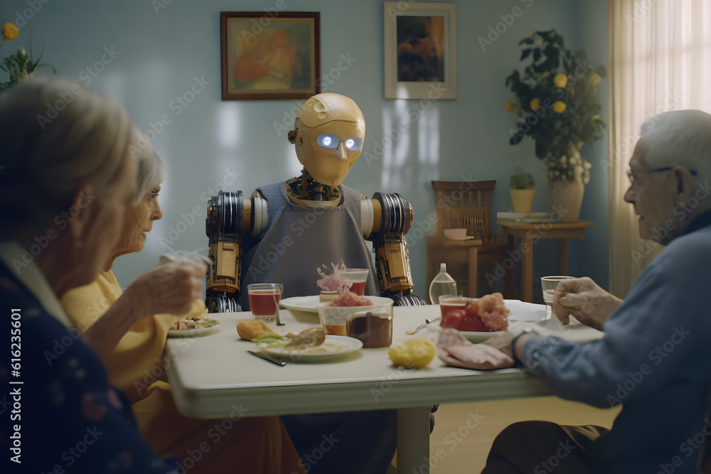 Elderly Care lunch dinner food meal Robot In the Intelligent Hospital ...