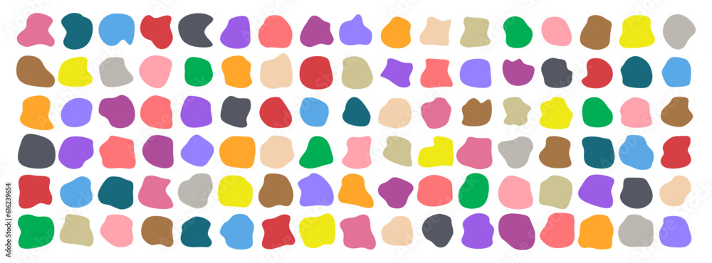 Big set of blotch, inkblot. Collection of colorful organic blob, blot ...