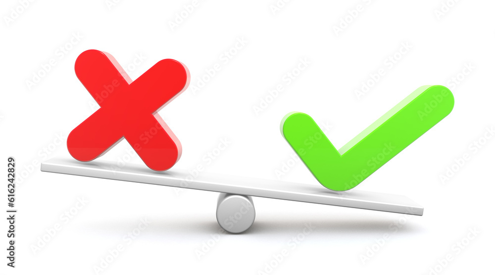 Vote equality 3d isolated on transparent background. Yes and no 3d icon ...