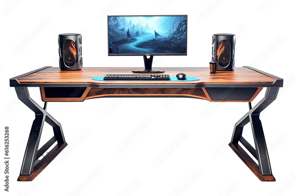 gaming desk isolated on a transparent background, generative ai Stock ...