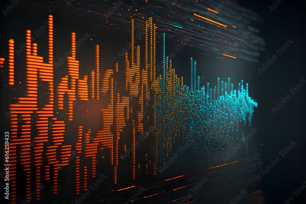Data technology background. Big data visualization. Flow of data ...