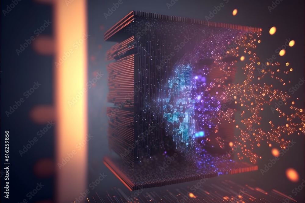 Data technology background. Big data visualization. Flow of data. Information code. Background ...