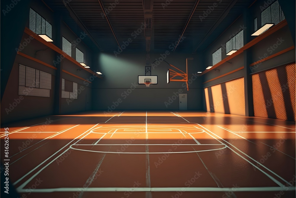 Basketball court. Sport arena.. realistic, highly detailed, rendered ...