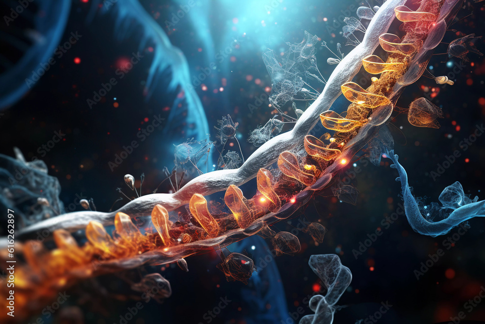 Beautiful RNA MESSENGER generated with AI. The colors are beautiful ...