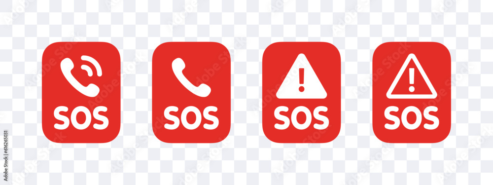 SOS Emergency badges. SOS icons. Help service sign. Vector scalable ...