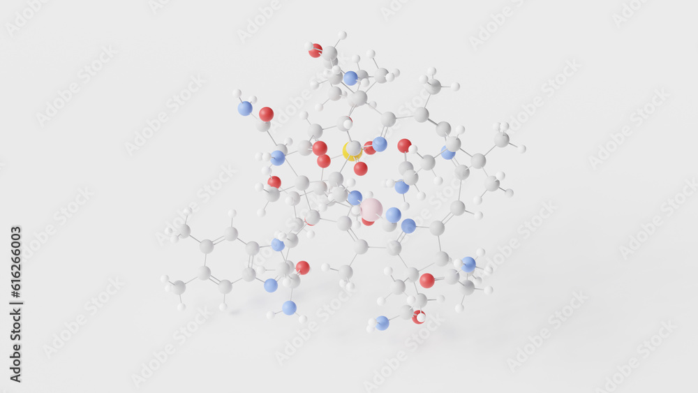 Cobalamin Molecule 3d Molecular Structure Ball And Stick Model