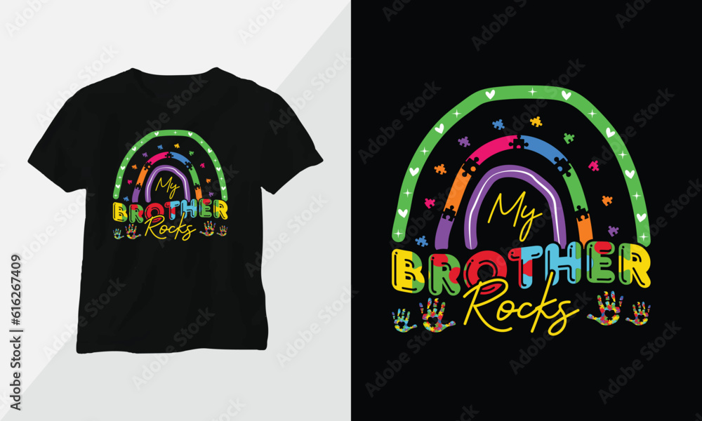 my Brother Rocks - Autism t-shirt design concept. all designs are ...