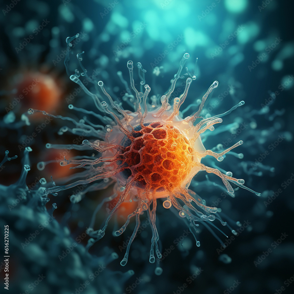 Beautiful 3d rendering of VIRUS microscope. perfect background for your ...