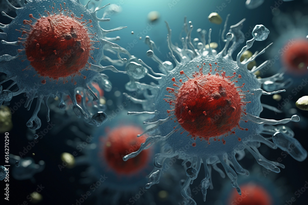 Beautiful 3d rendering of VIRUS microscope. perfect background for your ...