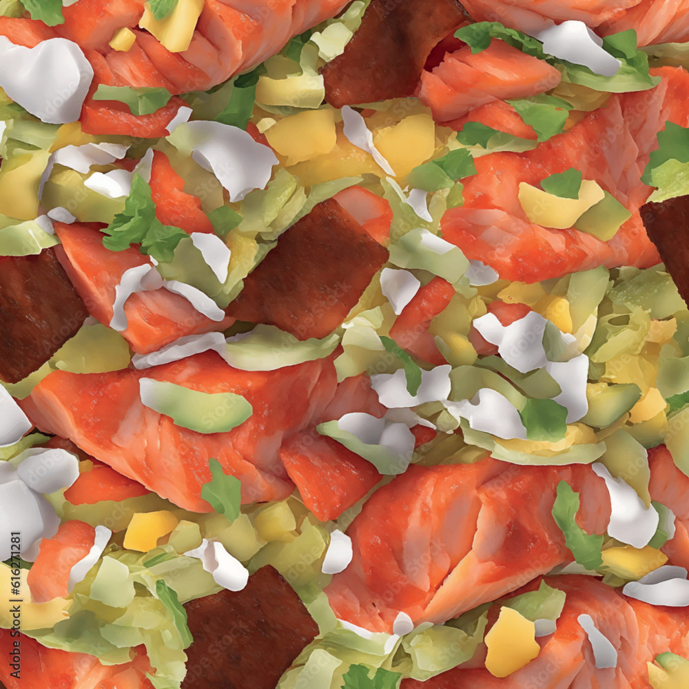 Food pattern vector graphics realistic background texture for packaging ...