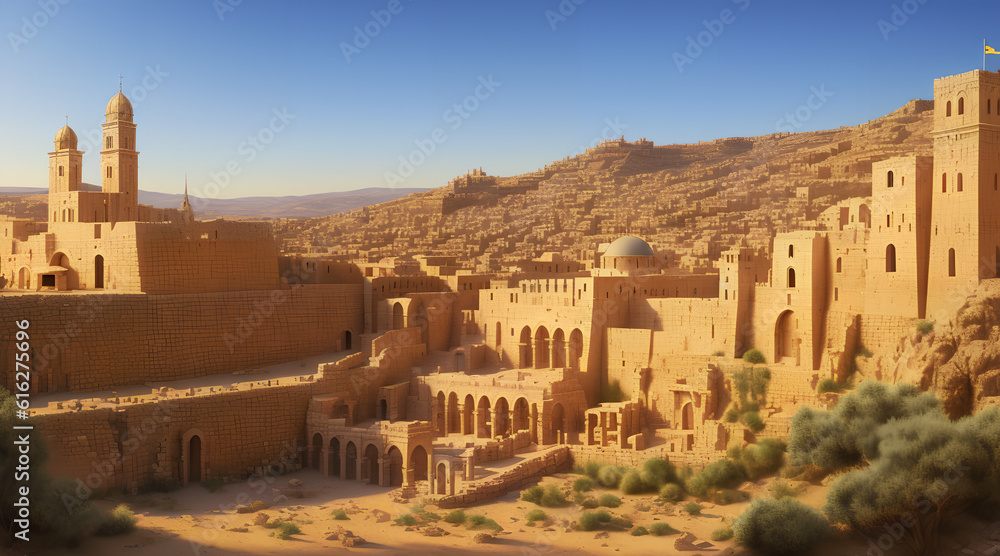 The concept of the cities of ancient Palestine, generative AI Stock ...
