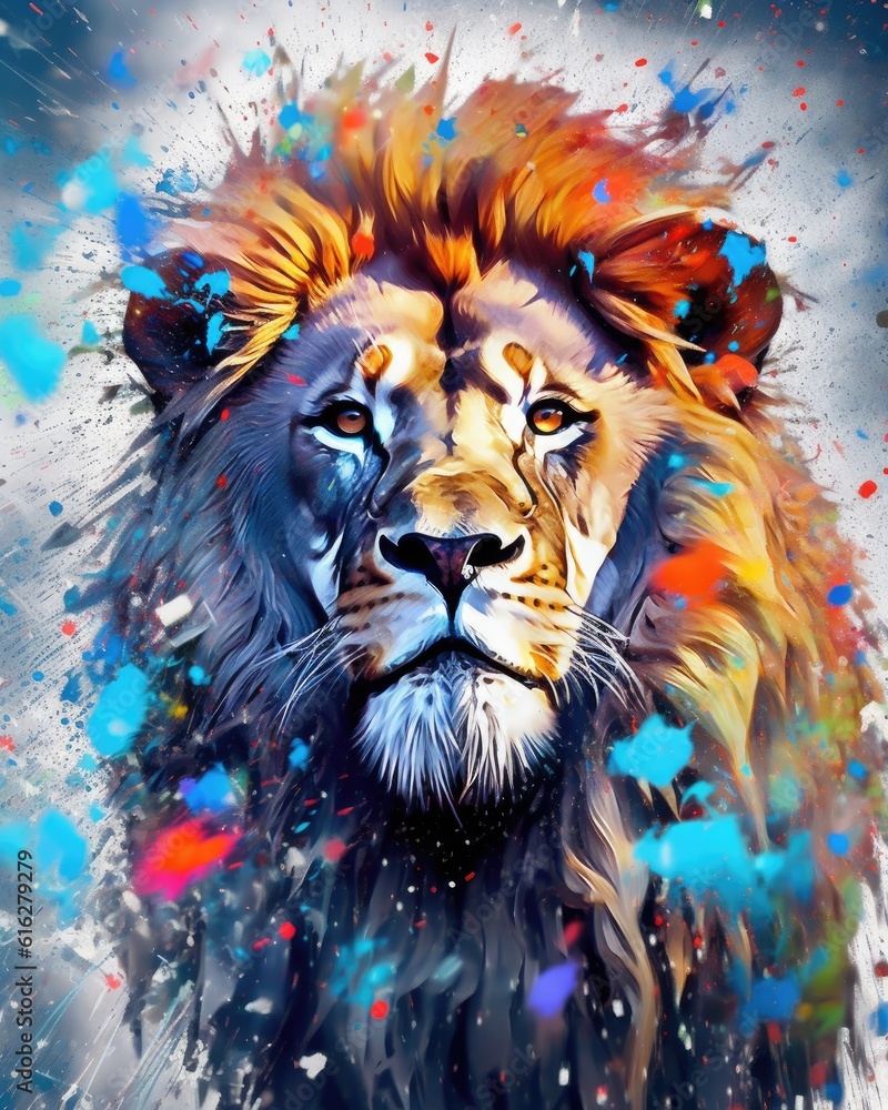 lion form and spirit through an abstract lens. dynamic and expressive ...