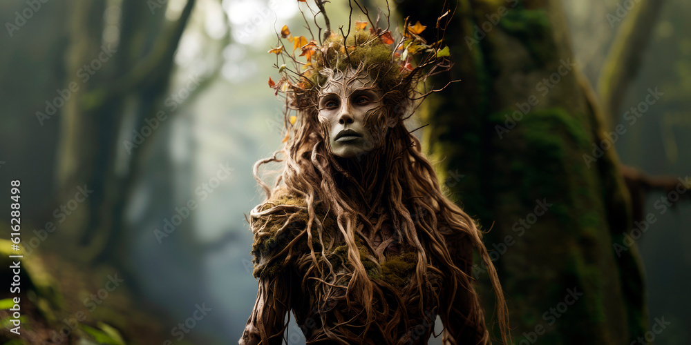 fantasy Dryad in the dark forest, fantasy character, creature concept ...