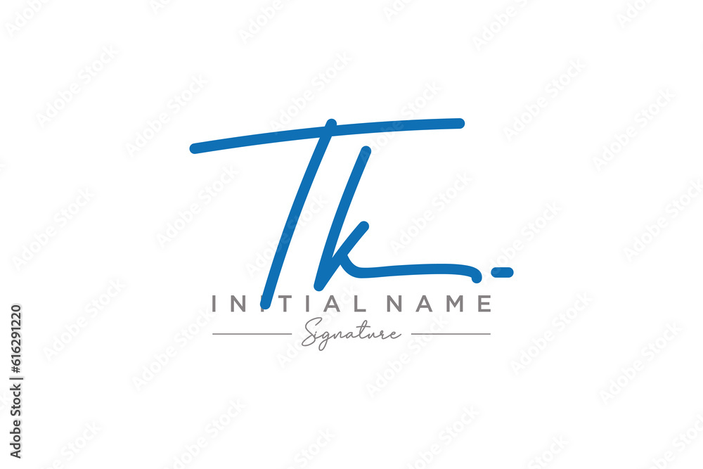 Initial TK signature logo template vector. Hand drawn Calligraphy ...