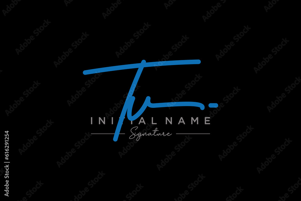 Initial TV signature logo template vector. Hand drawn Calligraphy ...