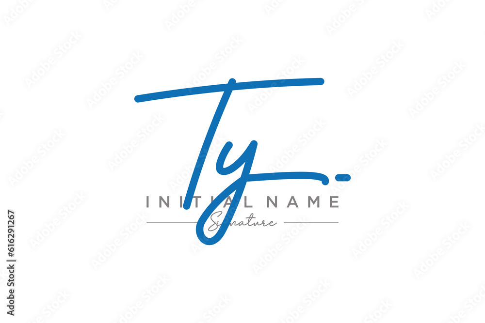 Initial TY signature logo template vector. Hand drawn Calligraphy ...