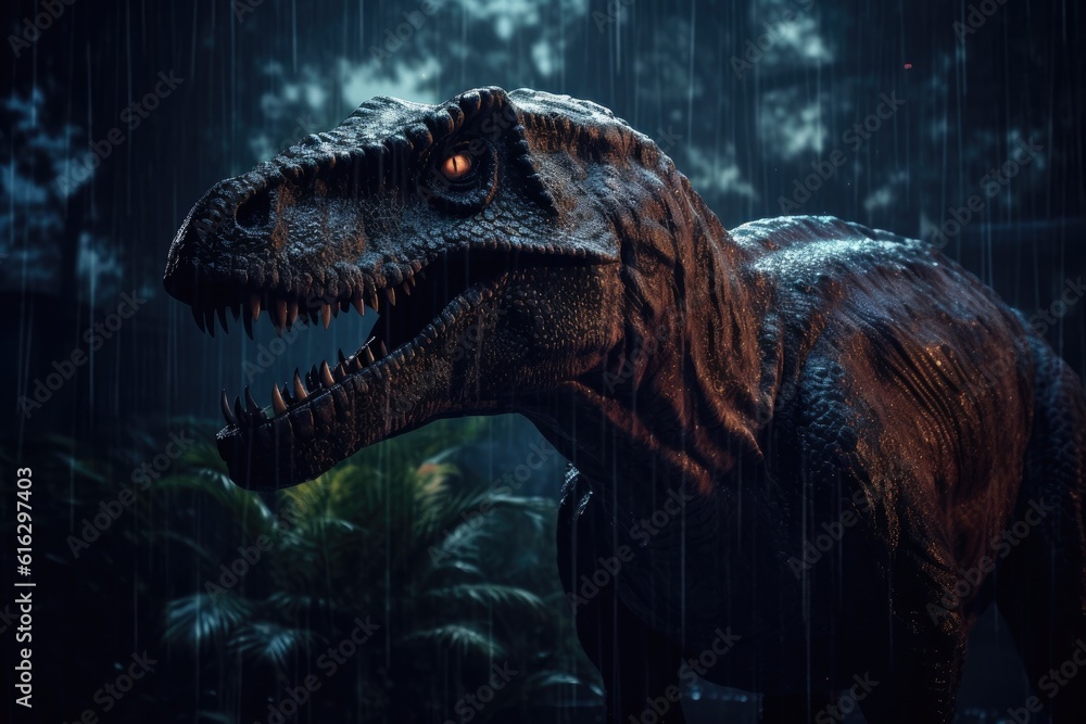 Dinosaurs. Extinct species of animals. Big strong toothy predators ...