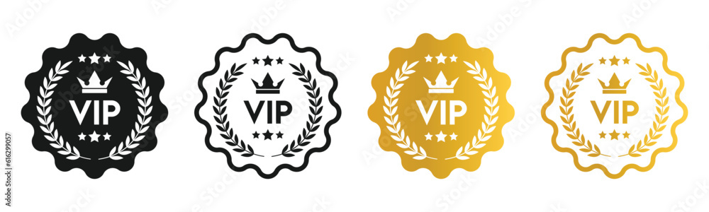 Vip icon set ,Premium and Luxury VIP badge in flat style,vector ...