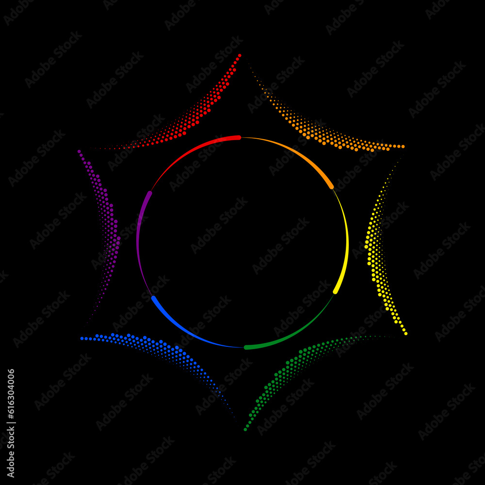 LGBTQ pride flag. Segmented circle. Geometric art. Trendy design ...
