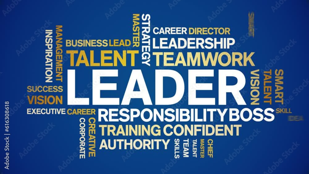 Leader animated tag word cloud;text design animation kinetic typography ...