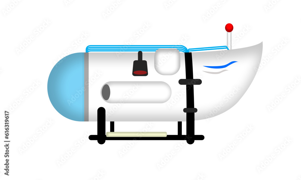 simple illustration of Ocean Gate titanic or Titan submarine or titanic ...