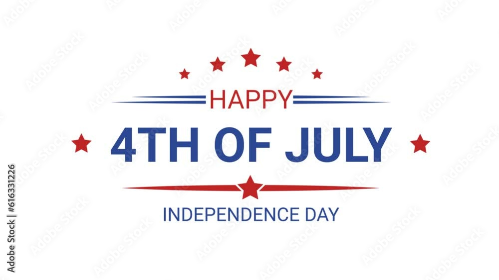 Happy 4th of July Independence day Animation on white background. Great ...