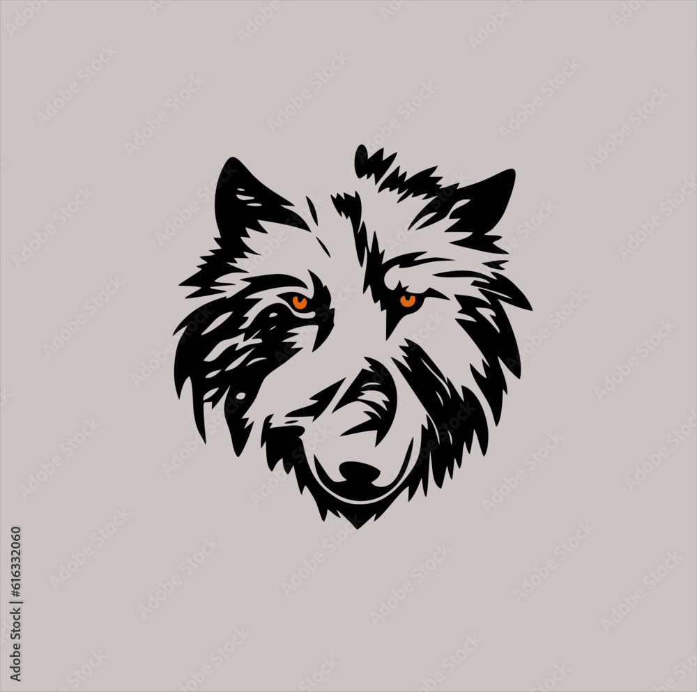 wolf head vector illustration image. linear style Stock Vector | Adobe ...