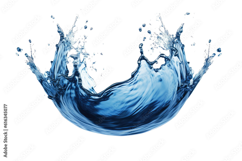 Blue water swirl splash with little bubbles isolated on clear png ...