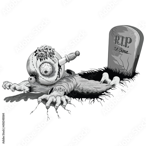 Zombie Crawling Drawing