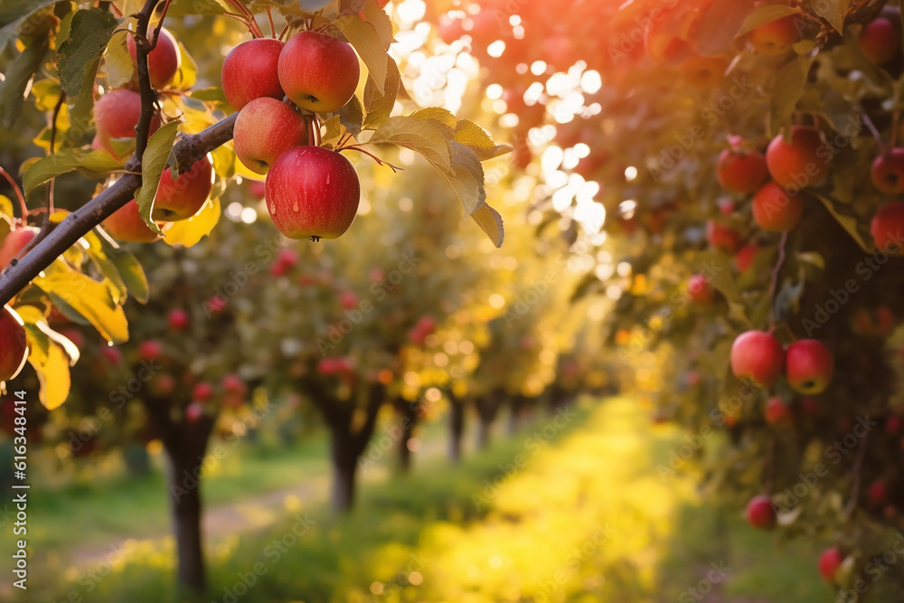 Bountiful Apple Trees in an Orchard during the Fall Season Created with ...